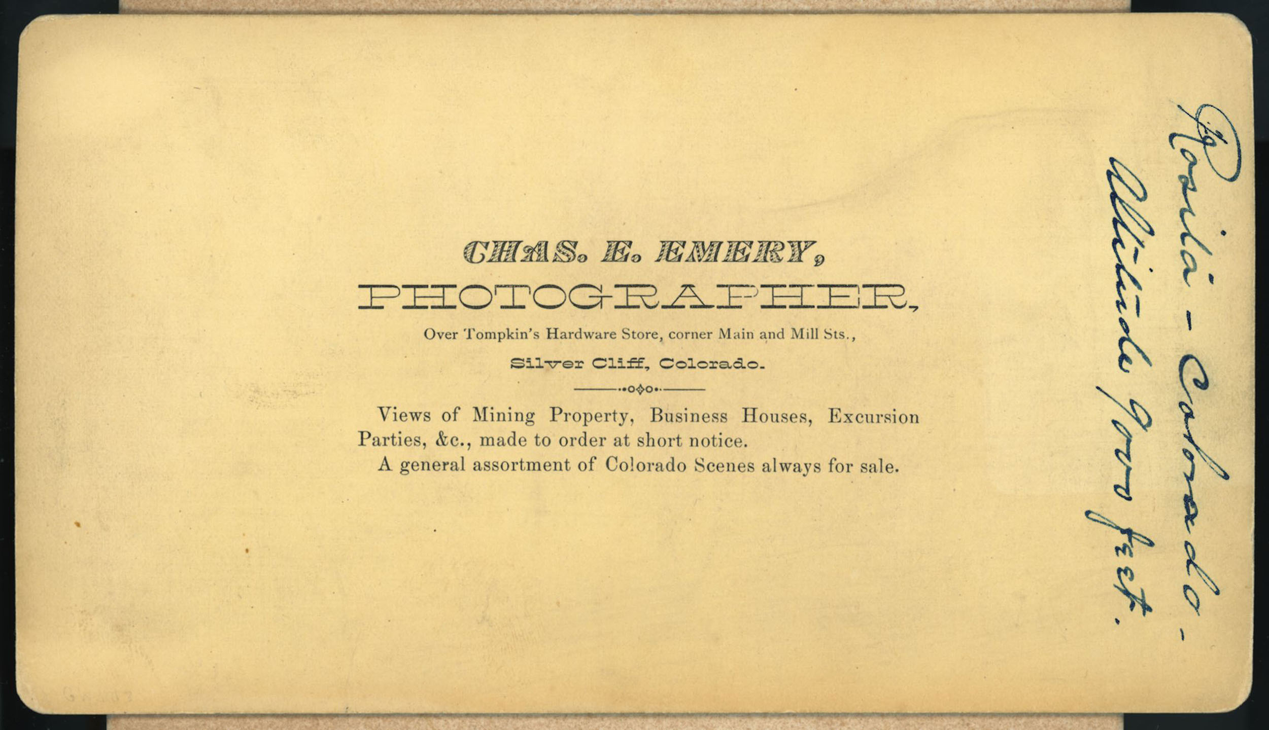 TOWN OF ROSITA HARDSCRABBLE MINING DISTRICT CUSTER COUNTY COLORADO ...